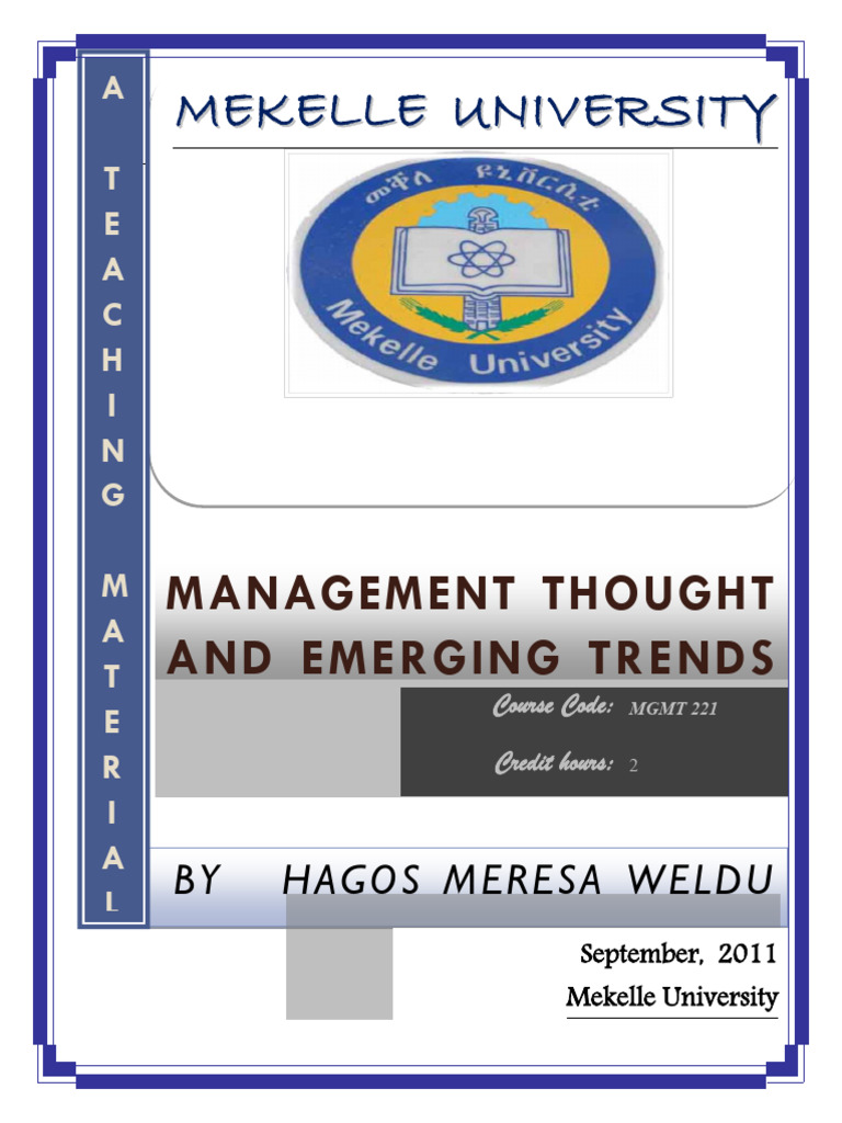 Management Thought and Emerging Trends - Cover Pages | PDF