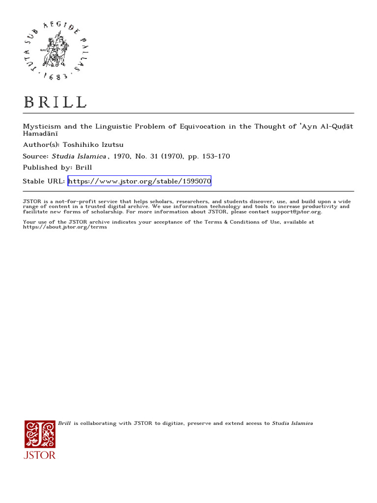 Mysticism and Equivocal of Aynul Qudat Hamadani | PDF | Knowledge | God