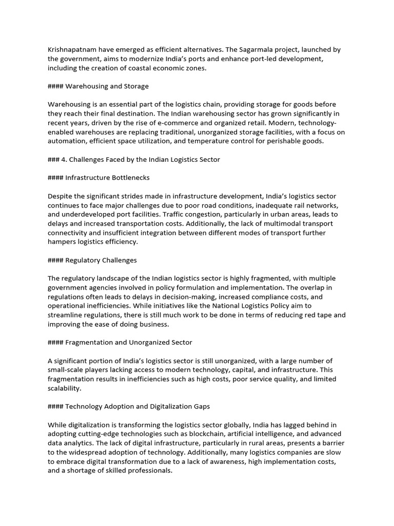 Indian Logistics Sector-Part3 | PDF | Logistics | Warehouse