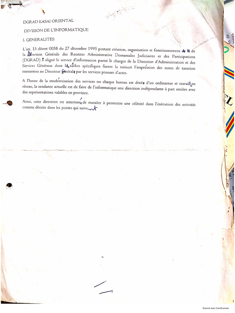 Division Informatique DGRAD | PDF