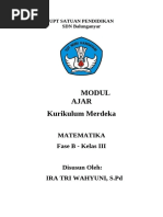 Modul Ajar Matematika - Nilai Tempat Bilangan - Fase B - Kelas 3 | PDF | Kajian Bahasa Asing