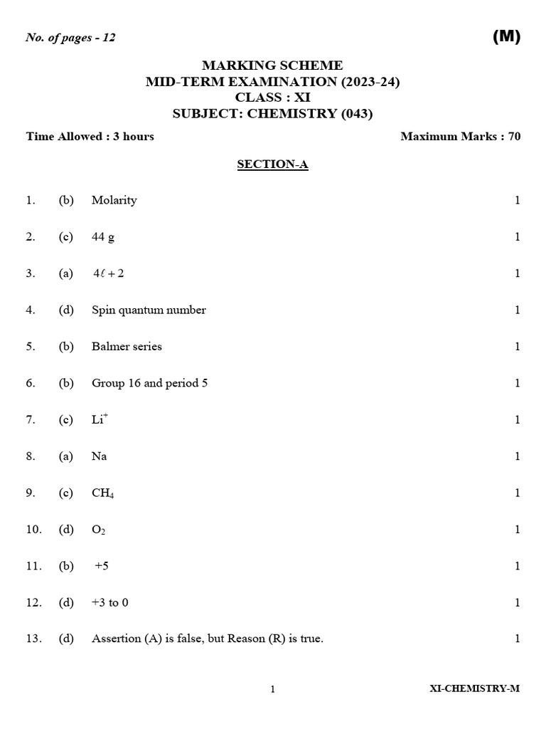 xi_chemistry.doc | PDF | Proton | Mole (Unit)
