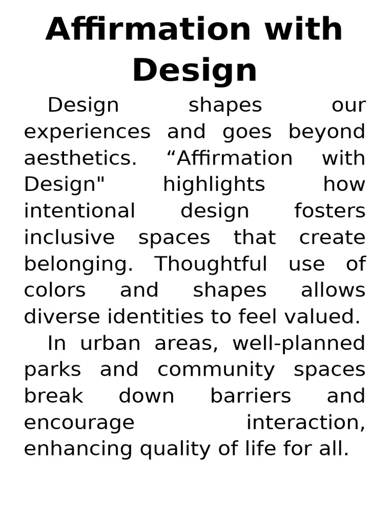 Inclusive Design for Community Belonging | PDF