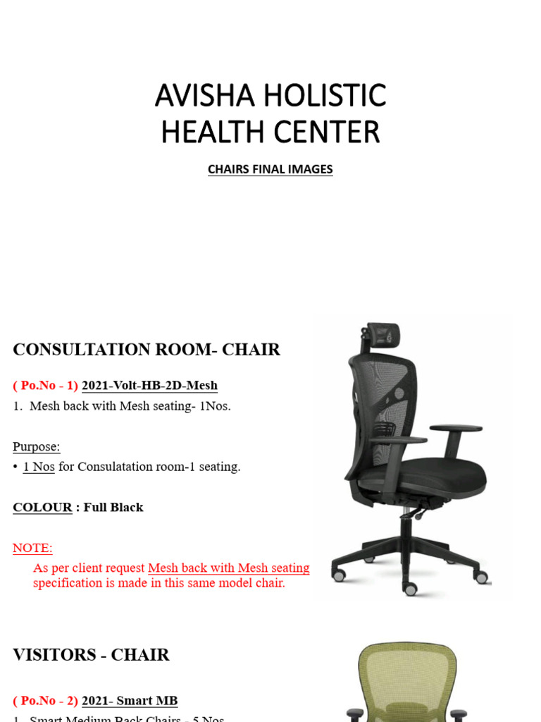 Clinic Final Chair Options | PDF