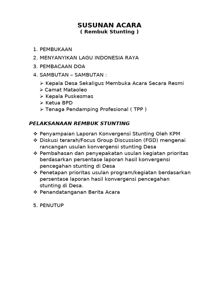 Susunan Acara | PDF