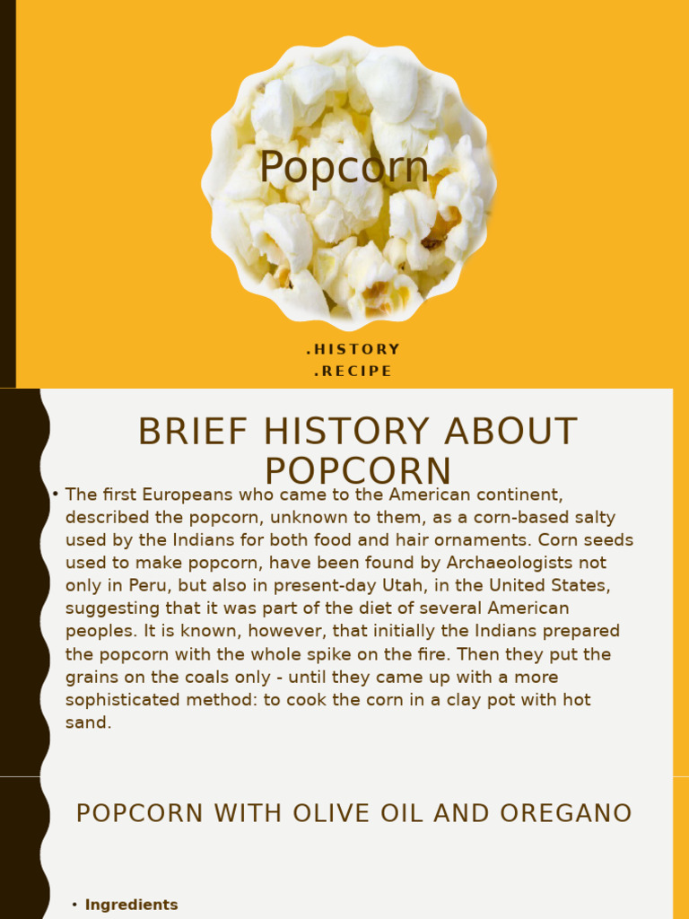 Popcorn History & Recipe Guide | PDF