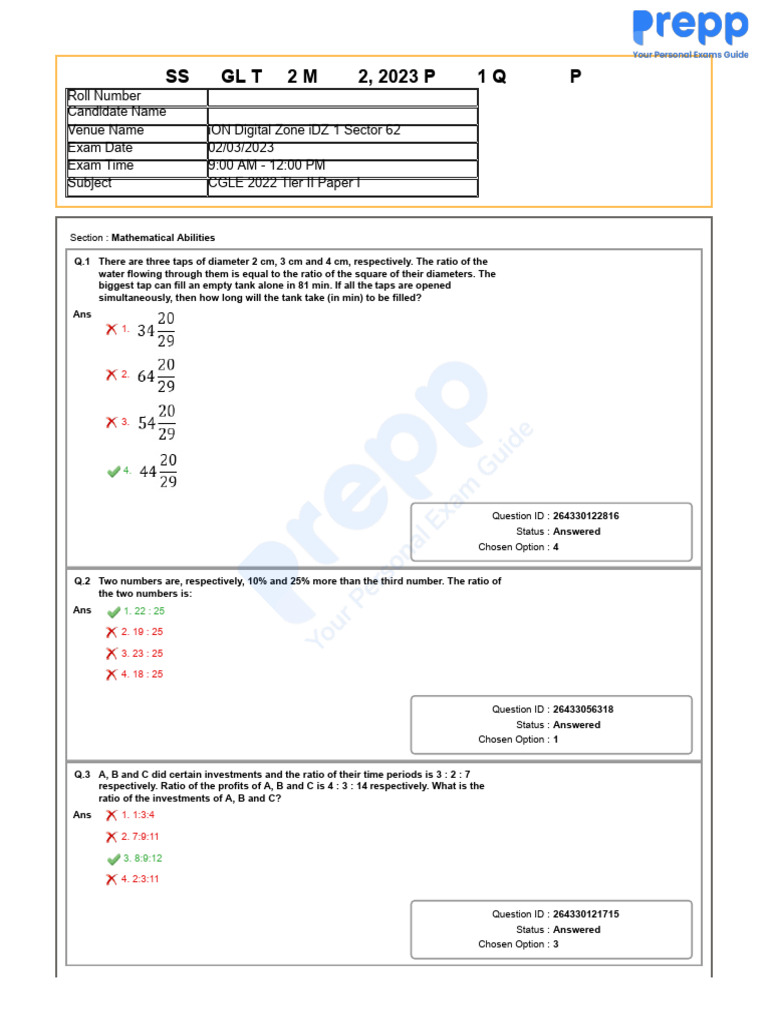 SSC CGL Tier 2 Math Questions 2023 | PDF | Euclidean Geometry