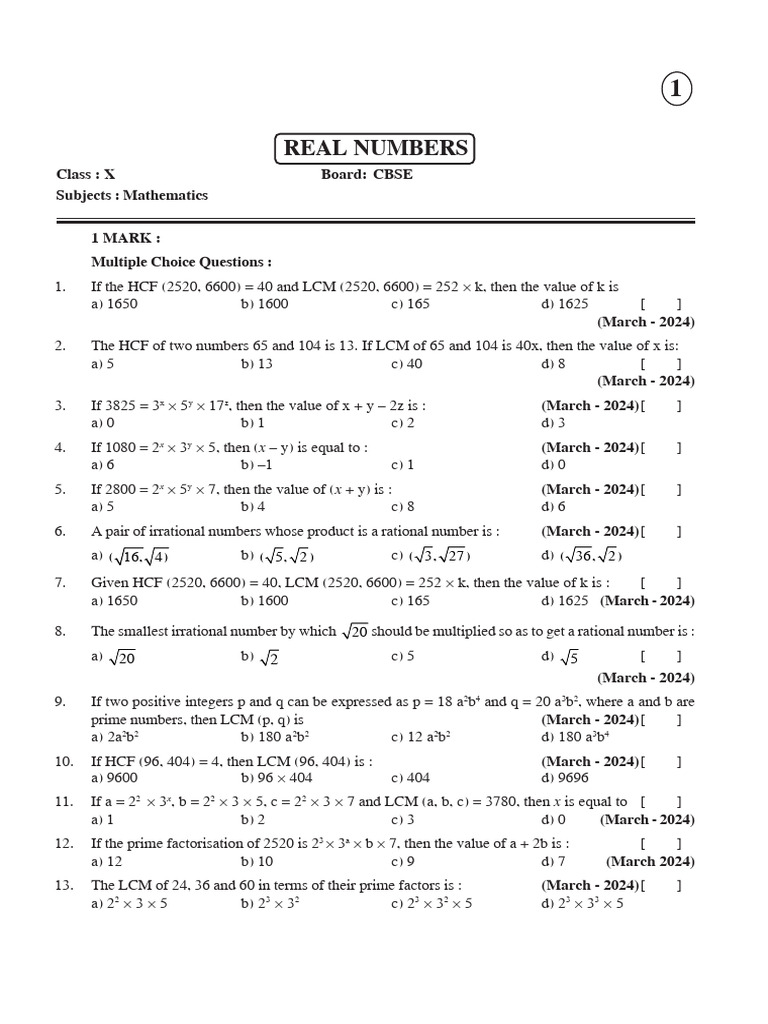 1 Real Numbers Pdf Mathematical Concepts Discrete Mathematics