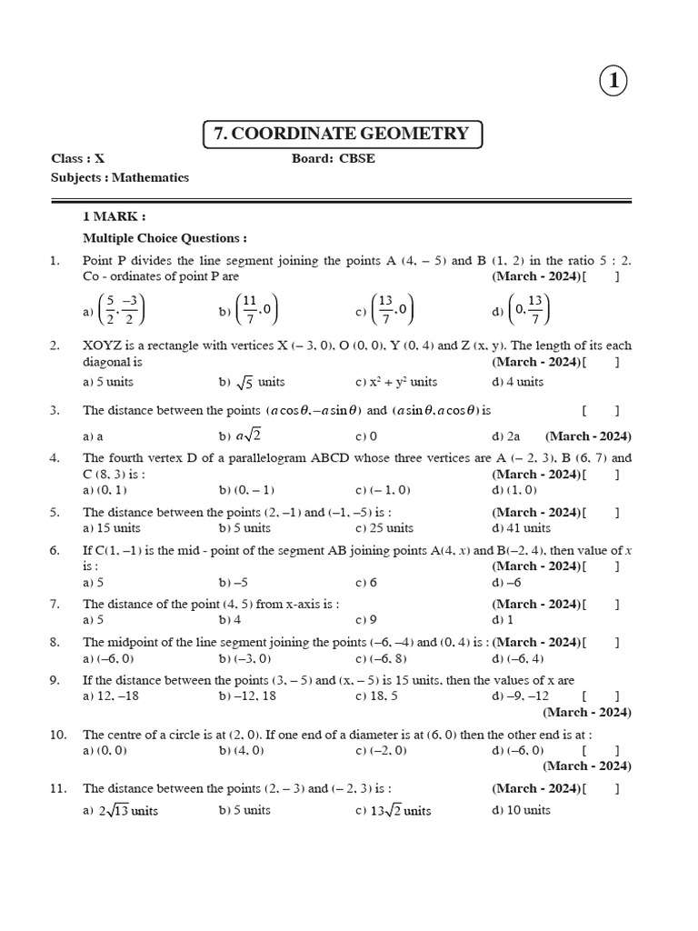7. COORDINATE GEOMETRY | PDF | Euclidean Plane Geometry | Euclidean Geometry