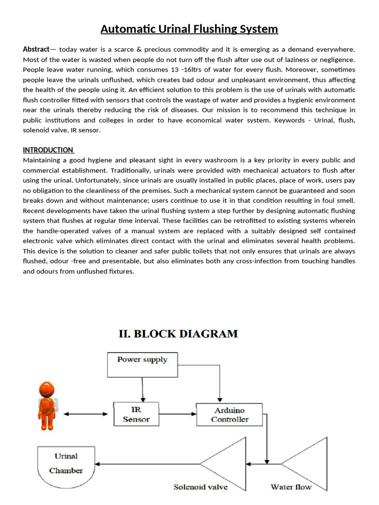Automatic Urinal Flushing System | PDF