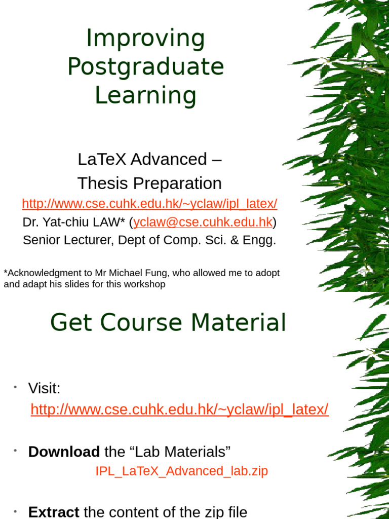 LaTeX Thesis Preparation Guide | PDF | Te X | Computing