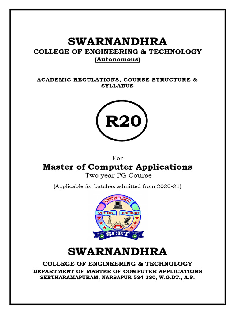 MCA Syllabus | PDF | Thesis