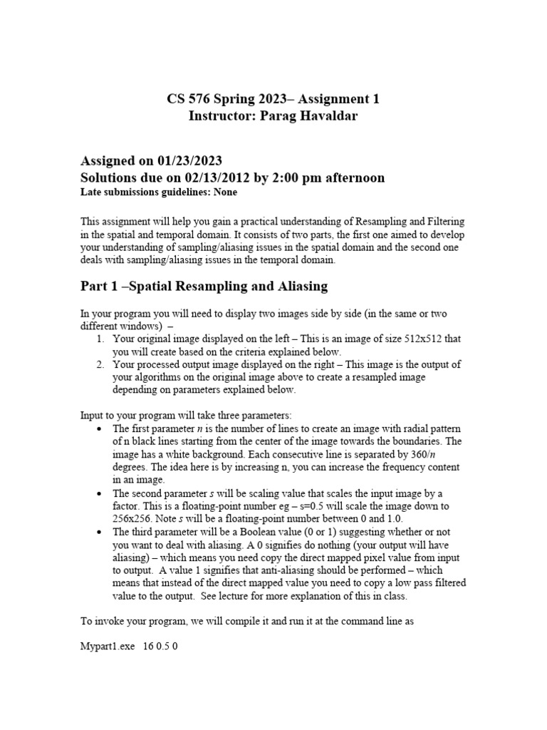 Assignment1_Spring_2023 | PDF | Frame Rate | Parameter (Computer Programming)