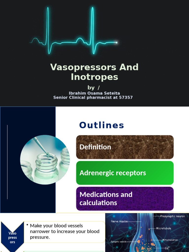 Vasopressors and INOTROPES Final | PDF | Norepinephrine | Physiology