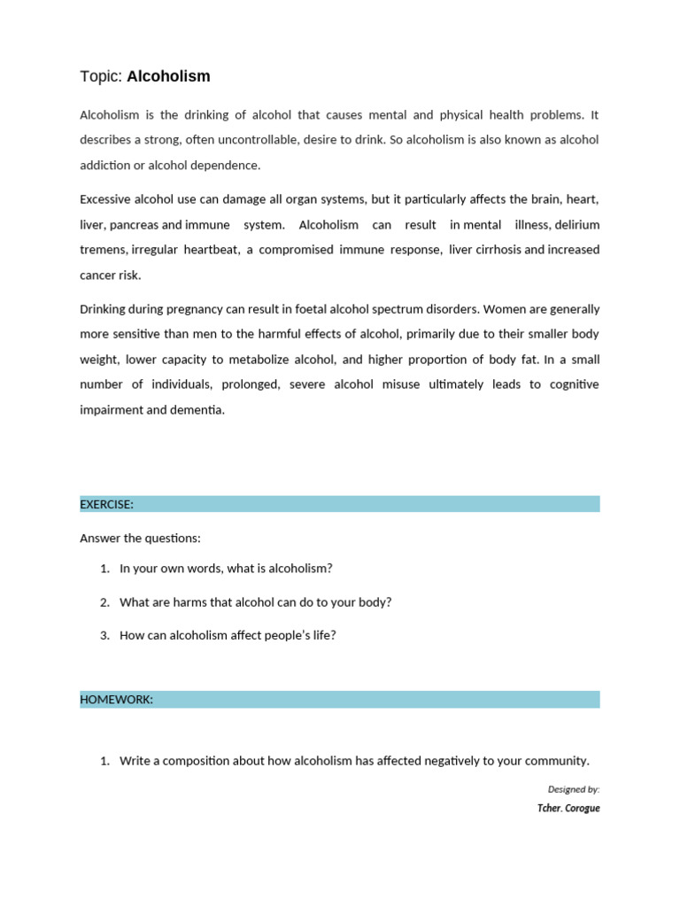 Lesson_32__Alcoholism | PDF