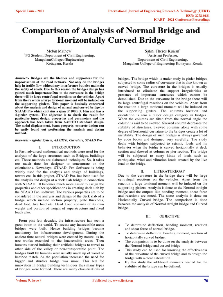 Normal vs Curved Bridge Analysis | PDF | Bridge | Bending