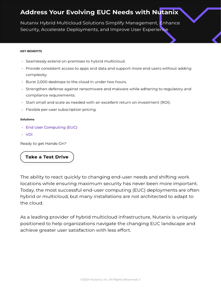 Address Evolving Euc Needs With Nutanix | PDF | Cloud Computing ...