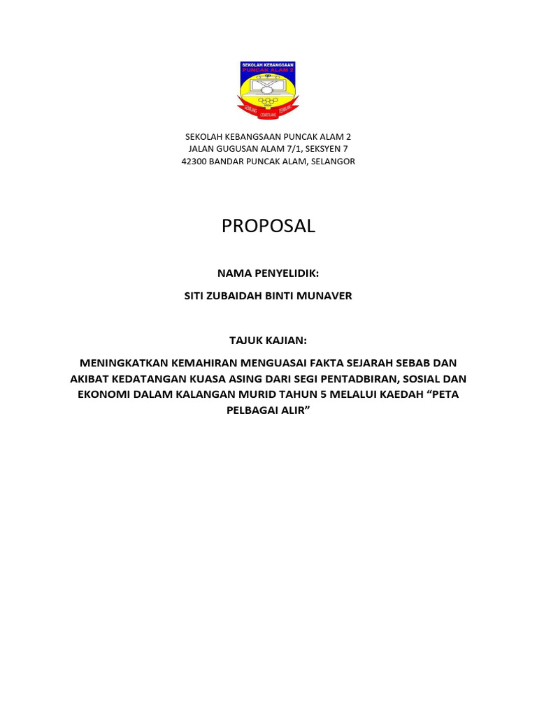 Proposal Panitia Sejarah Skpa2, Peta Pelbagai Alir | PDF