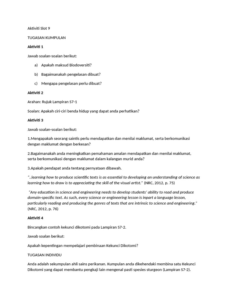 Aktiviti Slot 9 Document-based Research | PDF Aktiviti Slot 9 Document-based Research | PDF