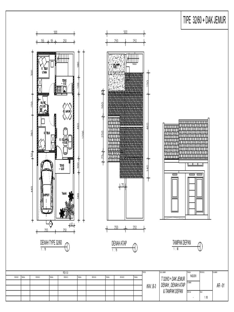 Kav B-3 Purken - Denah Tampak | PDF