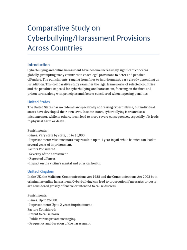 Cyberbullying Comparative Study | PDF | Cyberbullying | Crimes