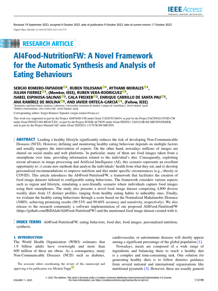 AI4Food-NutritionFW A Novel Framework For The Automatic Synthesis and ...