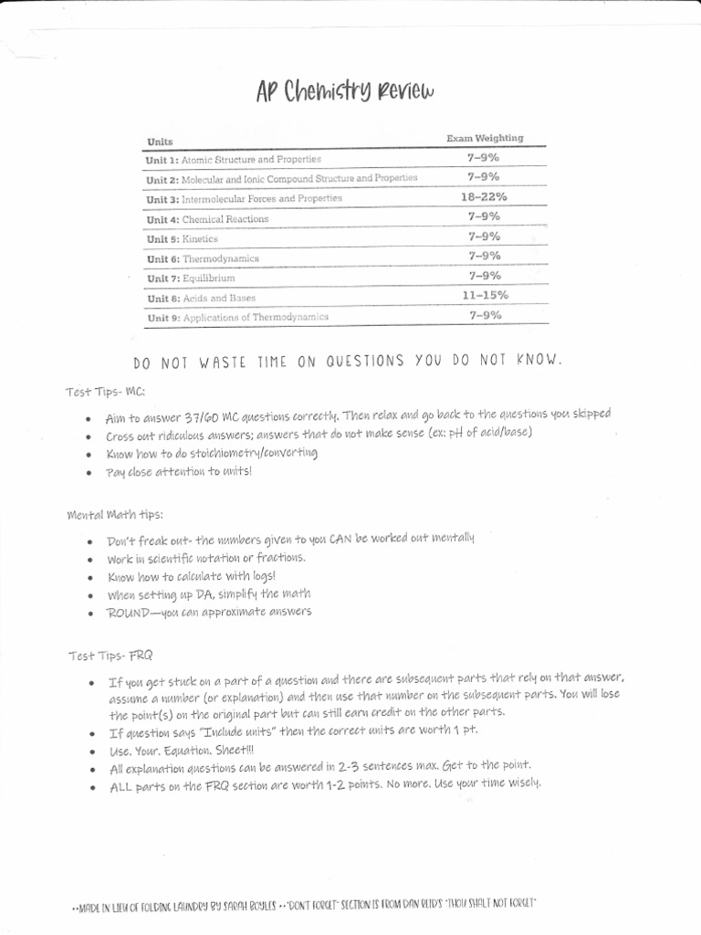 AP Chem Review | PDF
