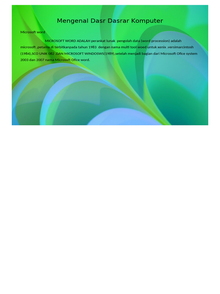 Mengenal Dasar Dasar Komputer | PDF