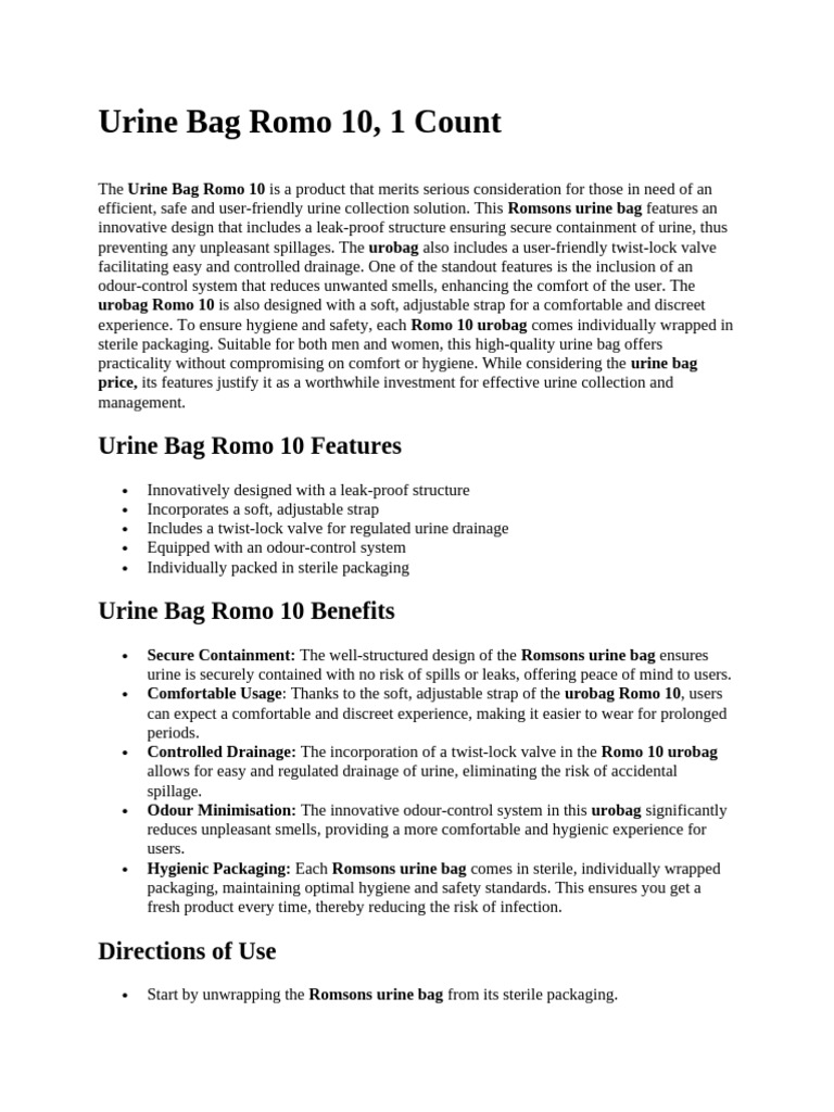 #452716 - #Urine-Bag-Romo-10 | PDF | Urine | Urology