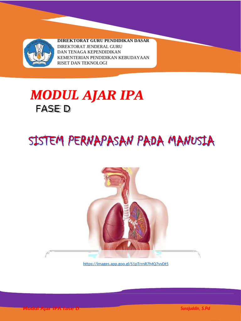 Modul Ajar Ilmu Pengetahuan Alam (IPA) - Sistem Respirasi Pada Manusia - Fase D - jYmlrY2WDX | PDF