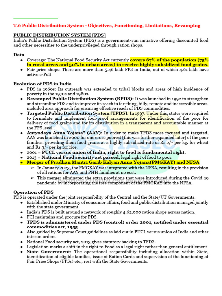 Revamping India's Public Distribution System | PDF | Economy Of India