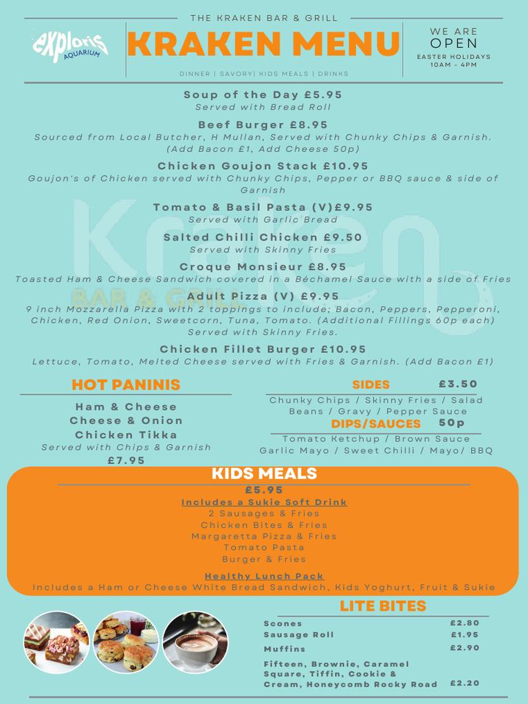 Exploris Menu April 24 1 | PDF | Hamburgers | French Fries