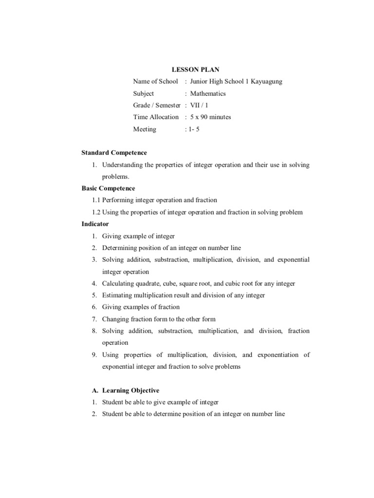Lesson Pla1 | PDF | Equations | Variable (Mathematics)