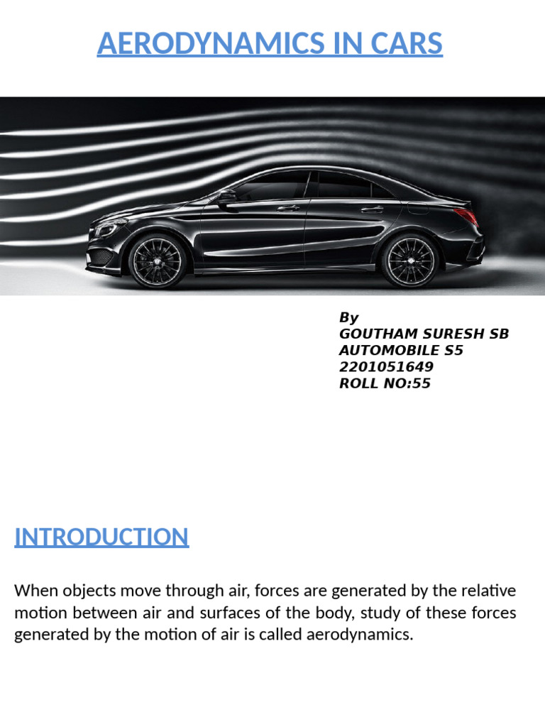 Aerodynamics in Car Design | PDF | Drag (Physics) | Lift (Force)