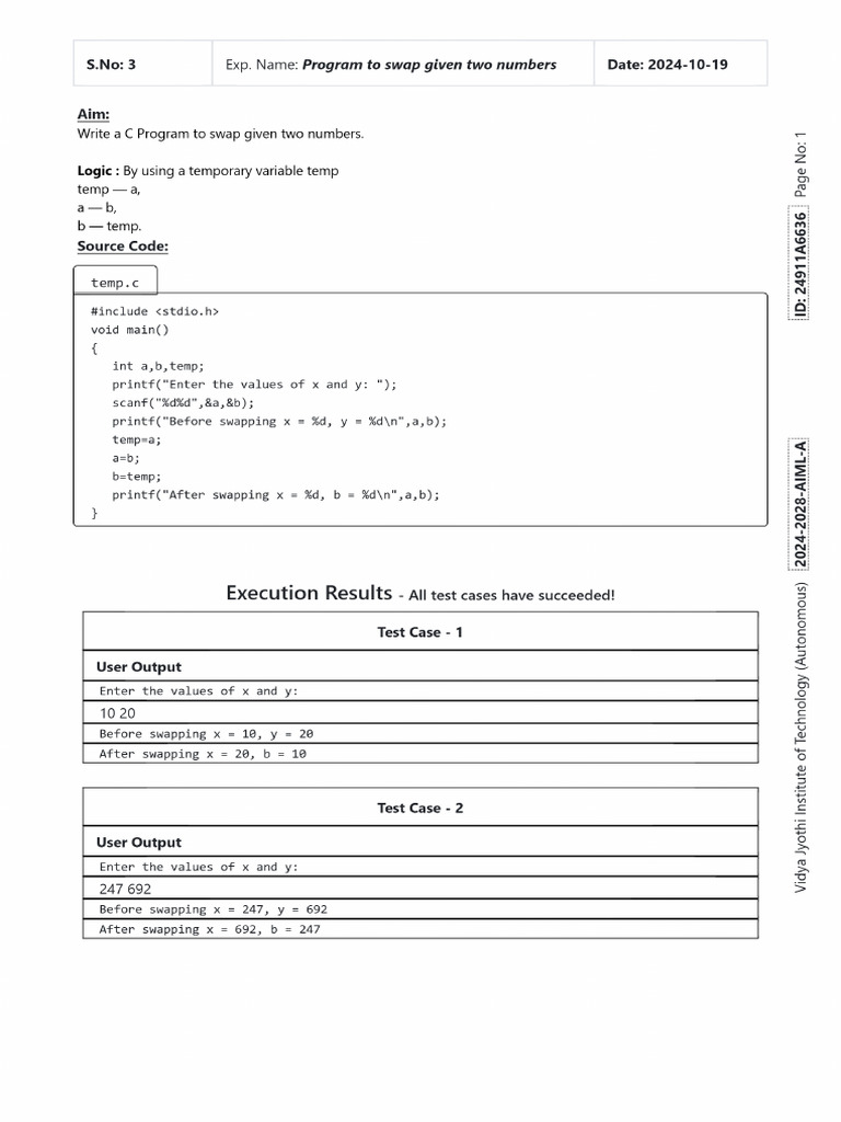 Programming For Lab Record 2024 10 19 | PDF