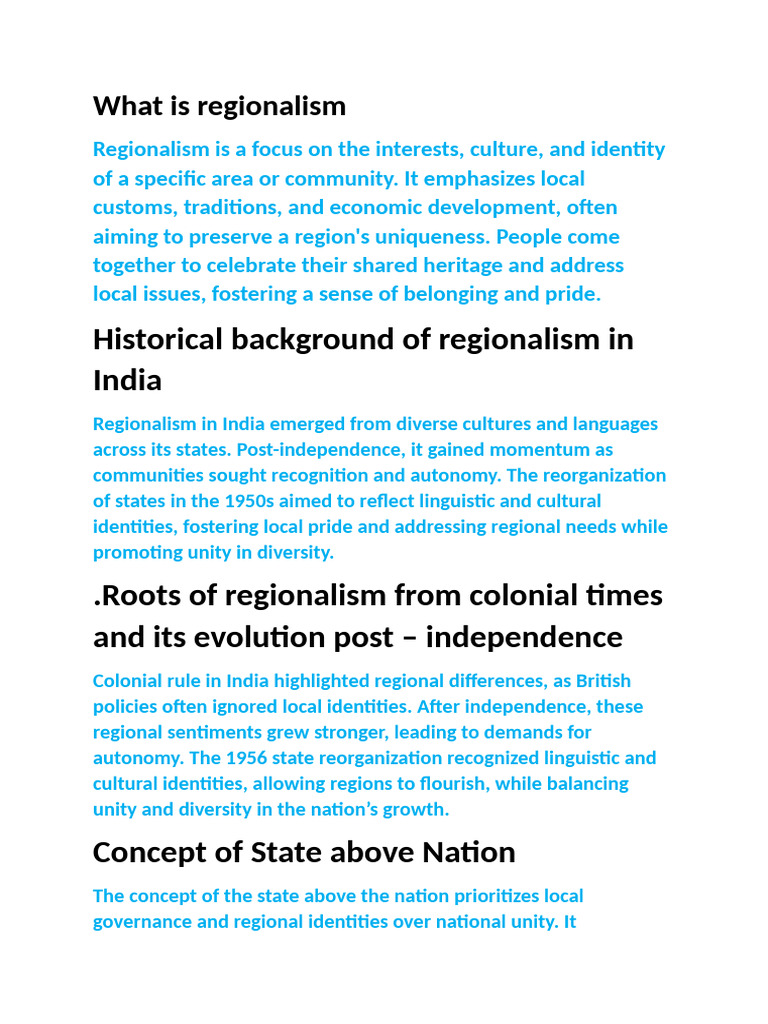 What Is Regionalism | PDF