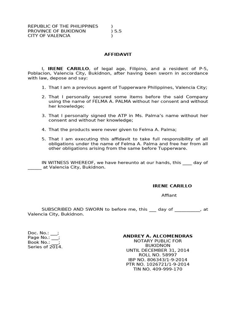 Affidavit - Carillo-Palma | PDF
