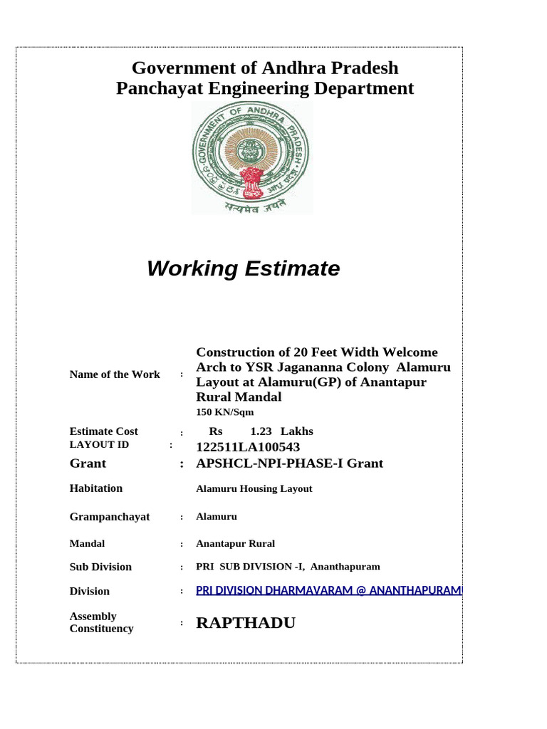 20 Feet Arch Alamuru Alm 00543 WE-1 | PDF | Concrete | Construction ...
