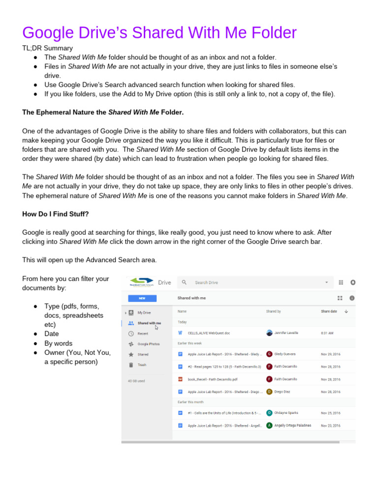 Google Drive's Shared With Me Folder | PDF | System Software | Software