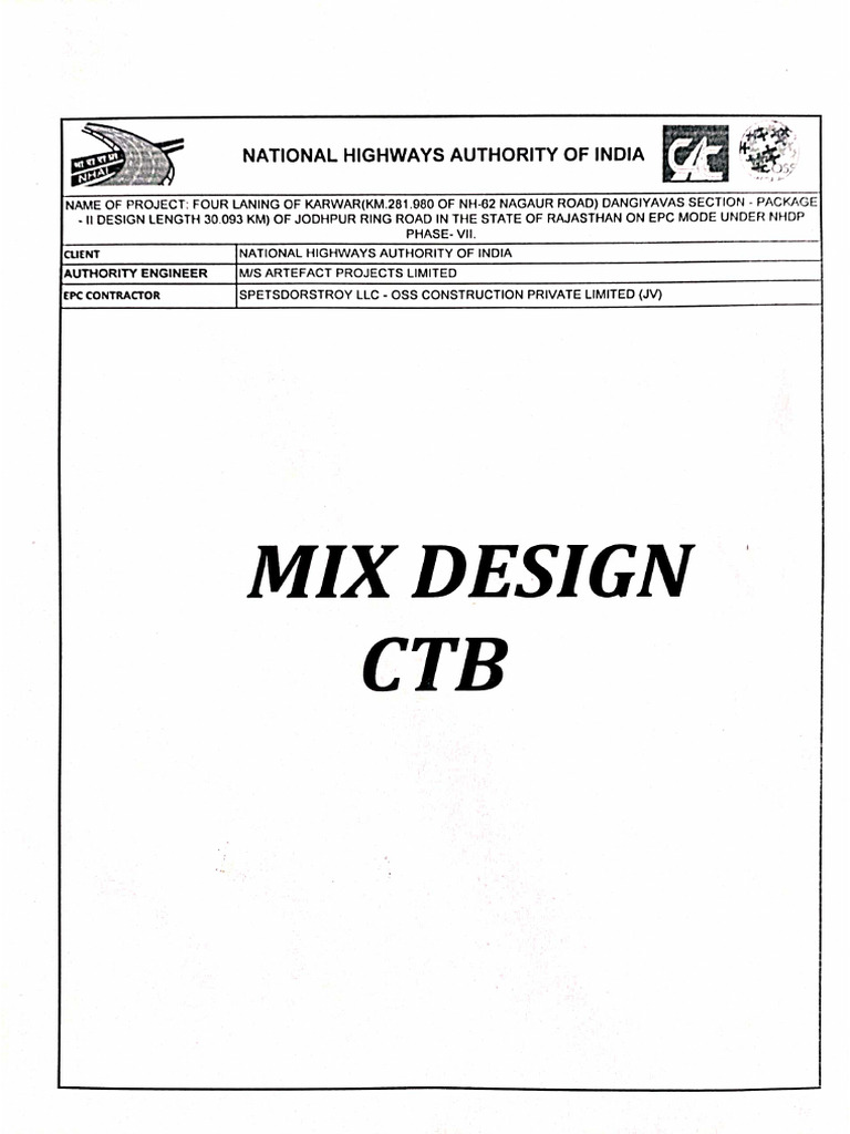 CTB Mix Design | PDF