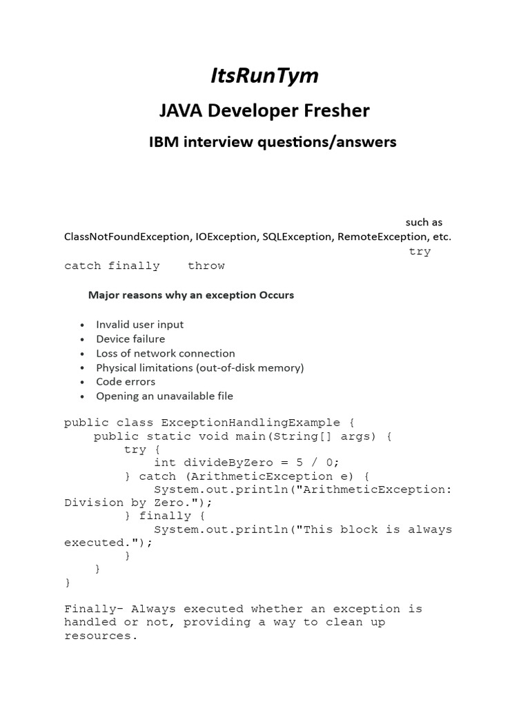 Ibm Java Inter | PDF | Thread (Computing) | Software
