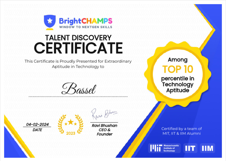 BASSEL Class Completion Certificate | PDF