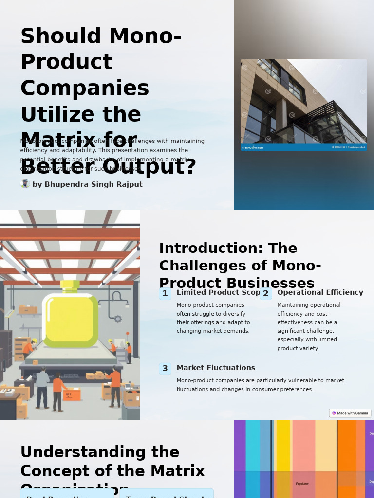 Should Mono Product Companies Utilize The Matrix For Better Output ...