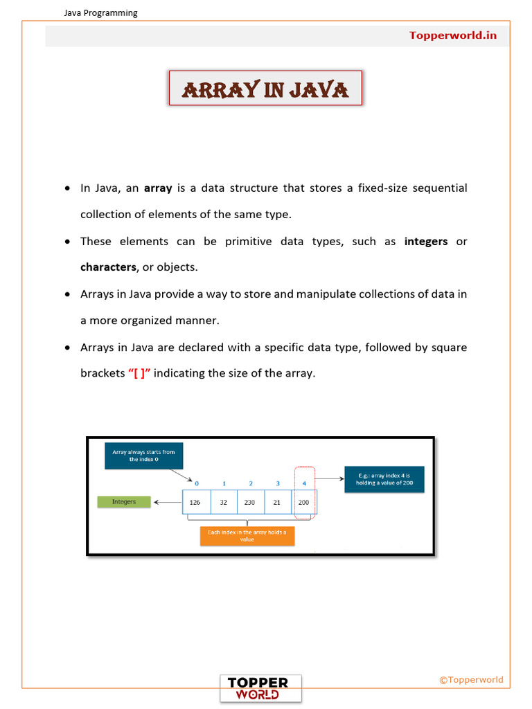 Array-In-Java | PDF | Data Type | Computer Data Array-In-Java | PDF | Data Type | Computer Data