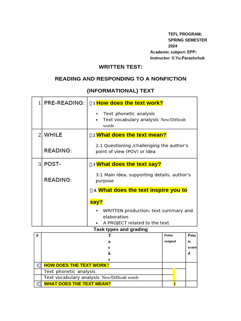 Task - Read & Resp - To - NF - Text | PDF | Clinical Medicine ...