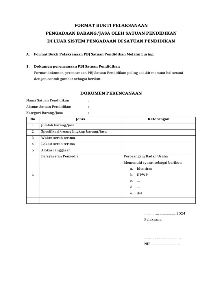 Contoh Dokumen Perencanaan Pengadaan Barjas Pdf 