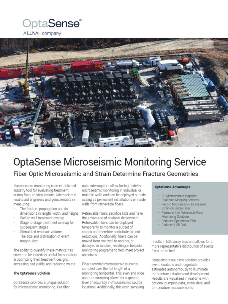 OptaSense Microseismic Monitoring Solutions | PDF | Optical Fiber | Optics