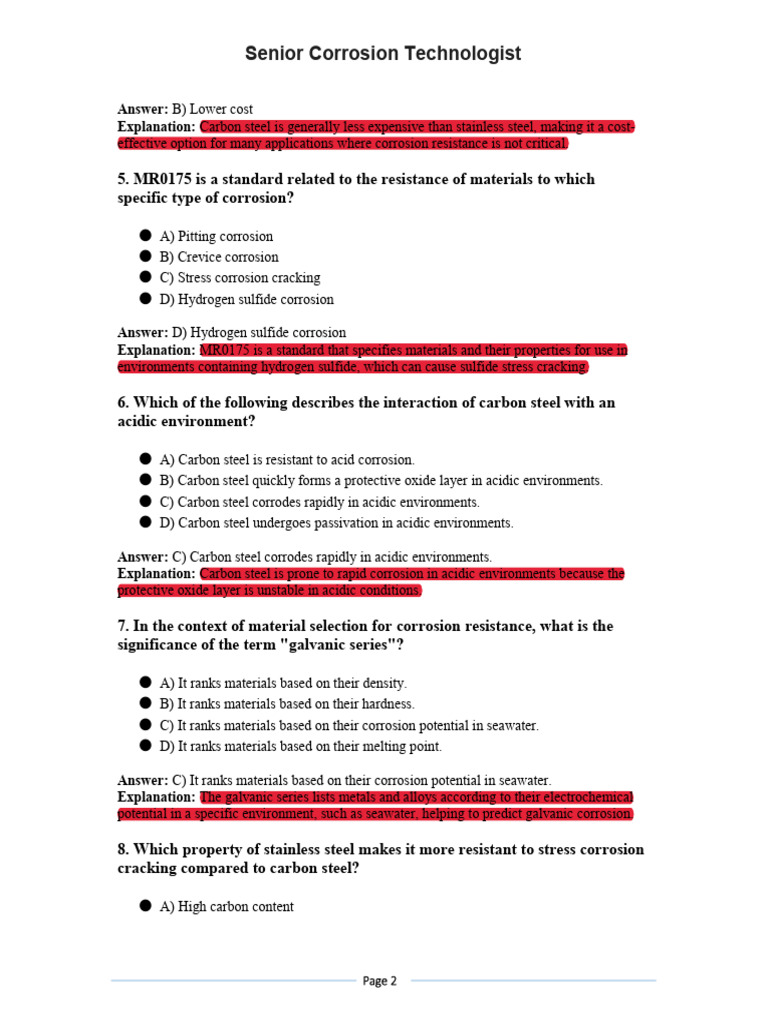 Corrosion Resistance in Materials Explained | PDF