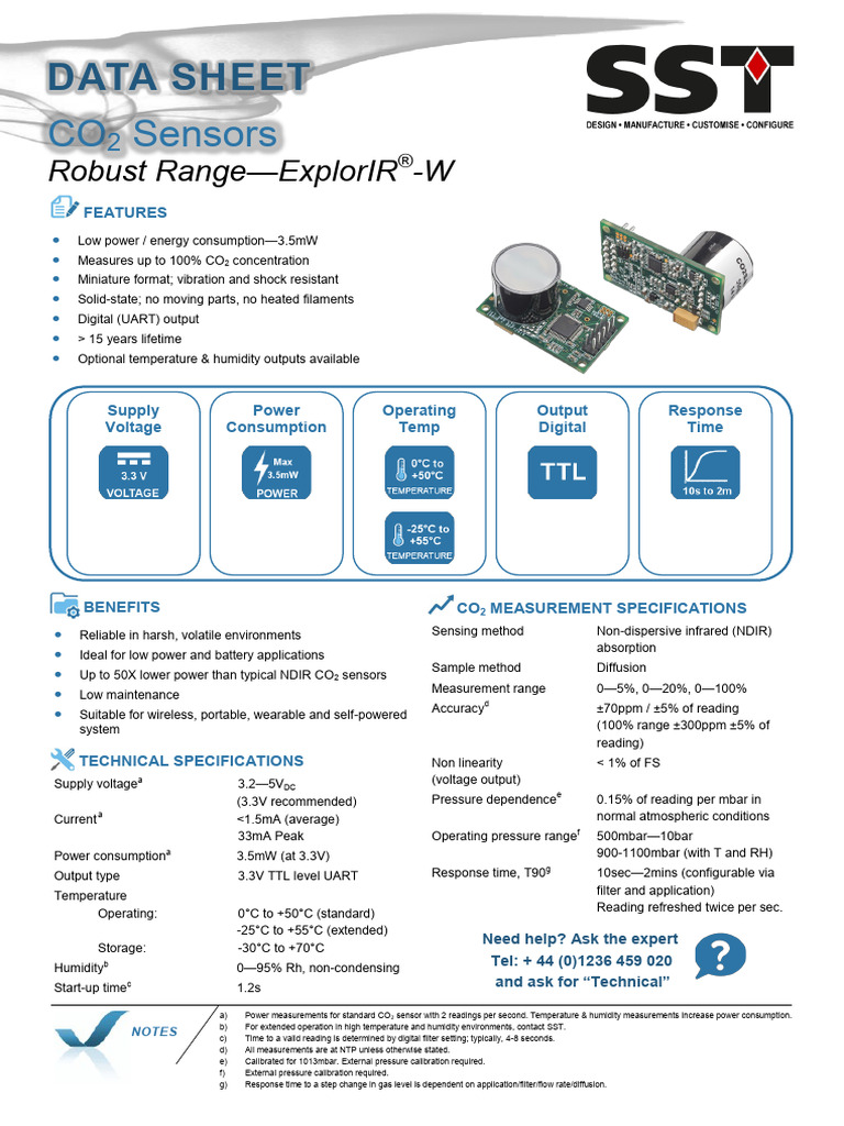 ExplorIR-W-CO2-Sensor | PDF | Sensor | Physical Quantities