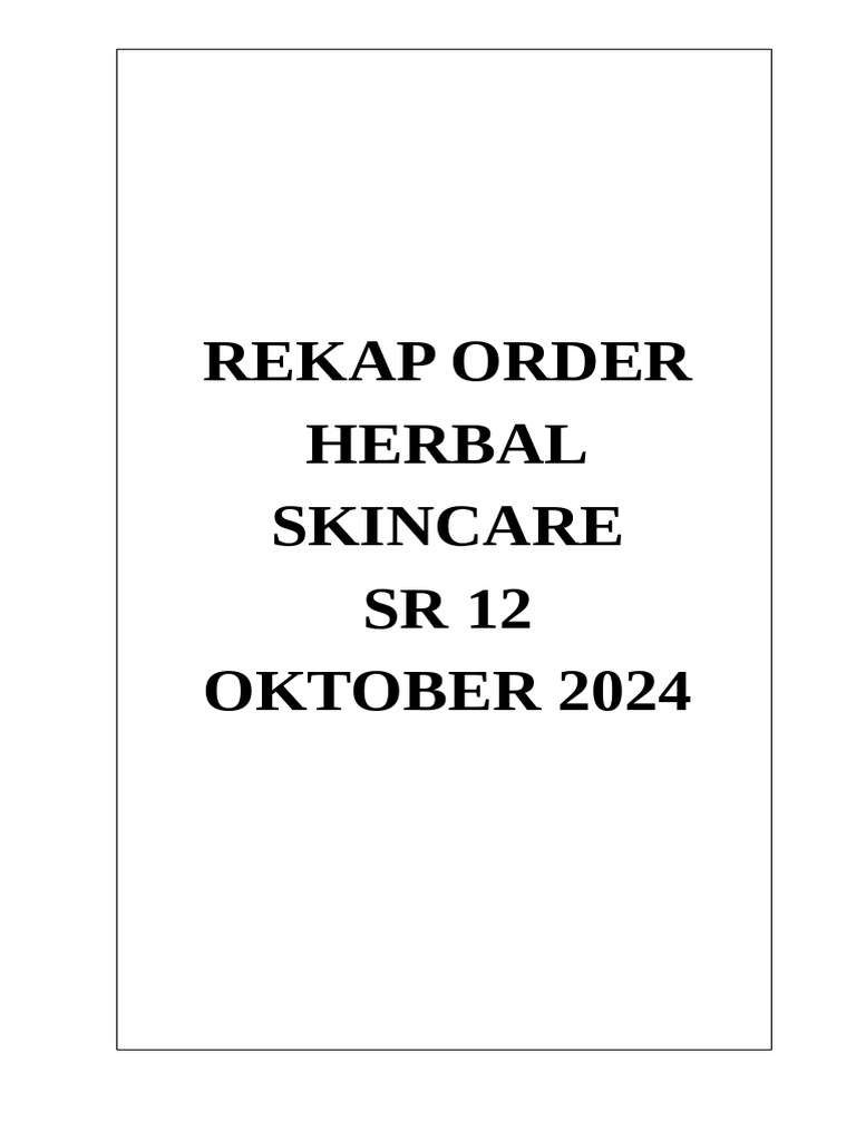 Rekap Order | PDF